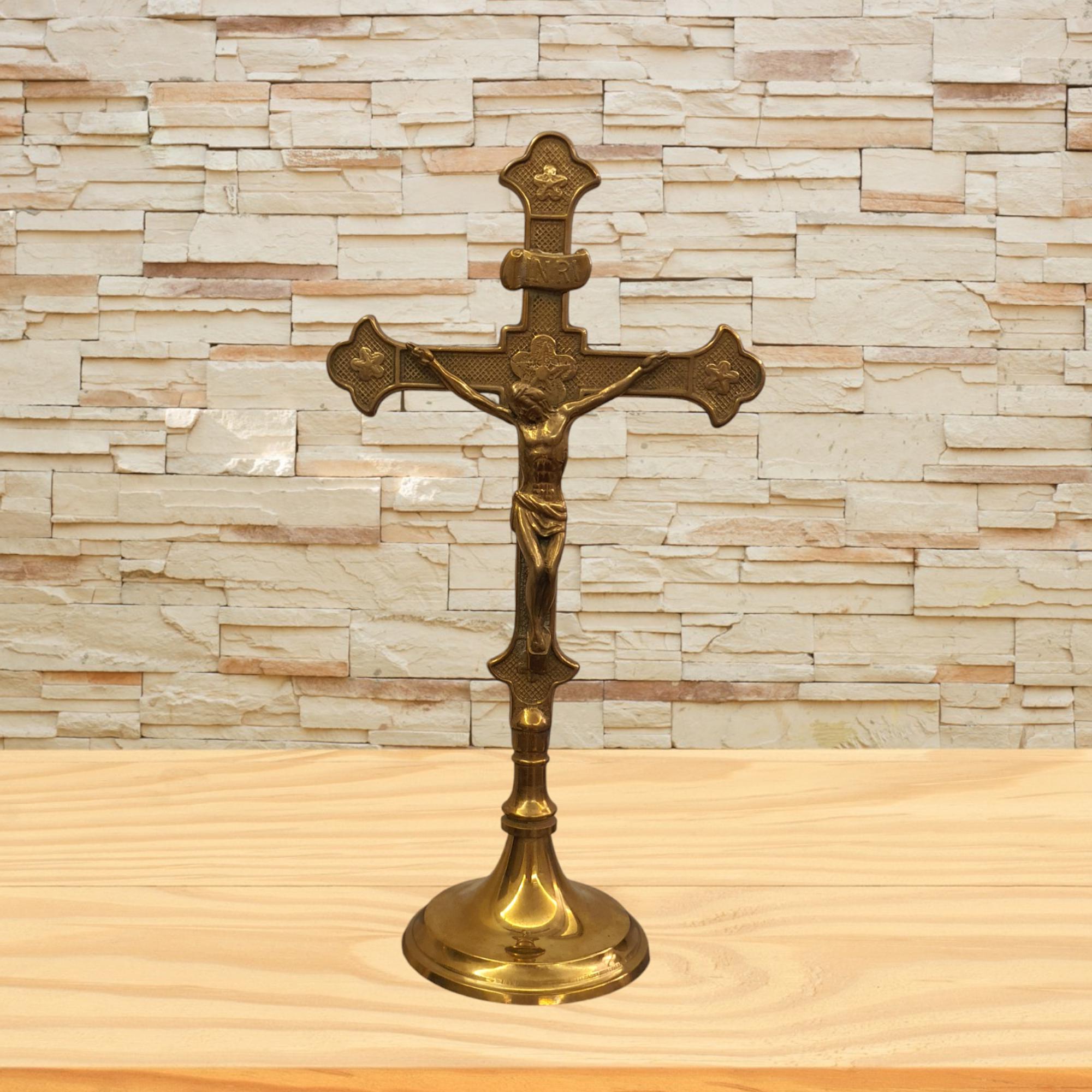 Antique Brass Holy Crucifix Wall Decor – Handmade Church Christ Altar ...