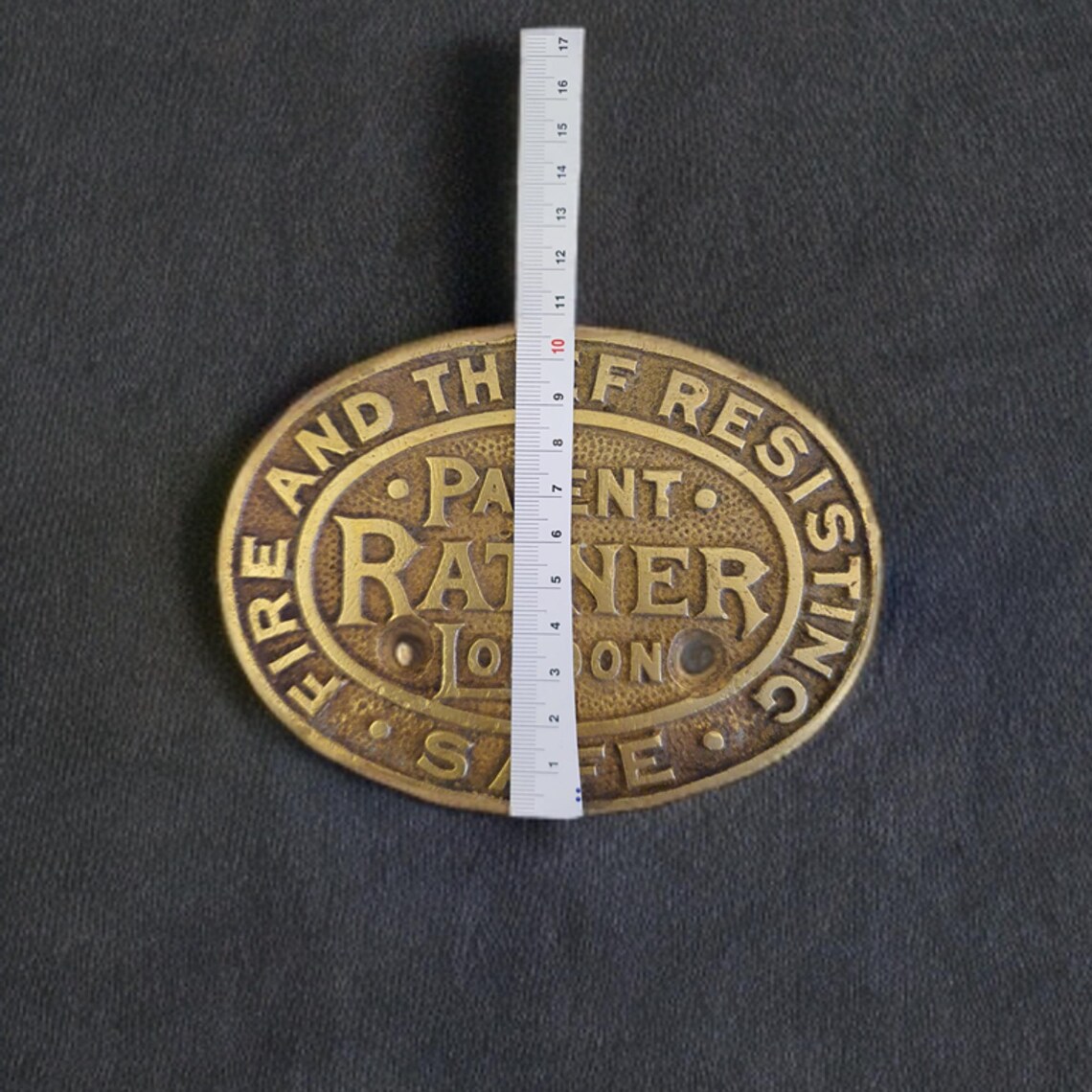 Antique Brass Plaque Thief Resisting – Ratner London Banker’s Safe ...
