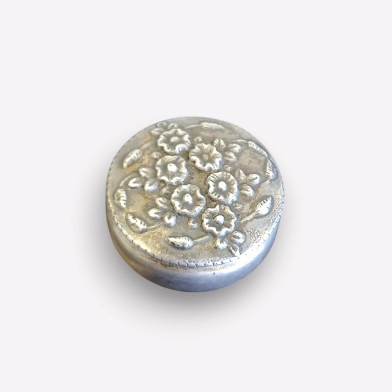 Vintage Silver Pill Box With Floral Design – Sterling Silver 900 Pill ...