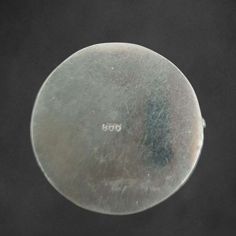 Vintage Silver Pill Box With Niello Design – Silver 800 Round Pill Box ...