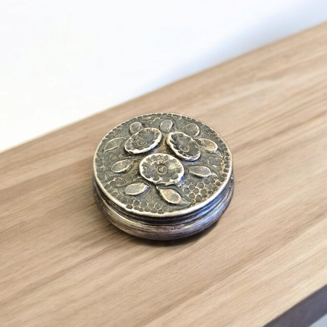Vintage Silver Pill Box With Floral Design – Sterling Silver 900 Pill ...
