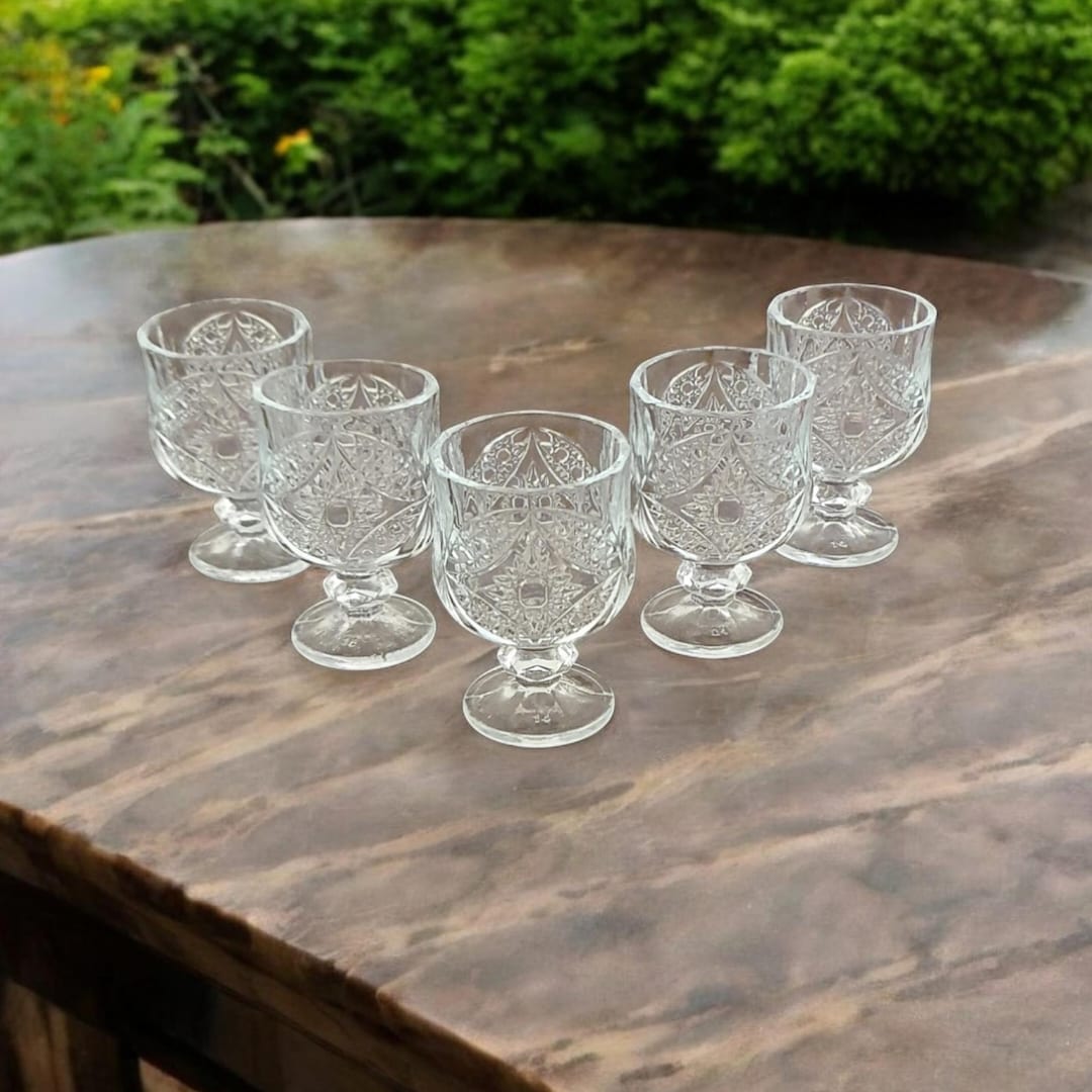 Antique French Style Crystal Goblets – Miniature Liquor Glass ...