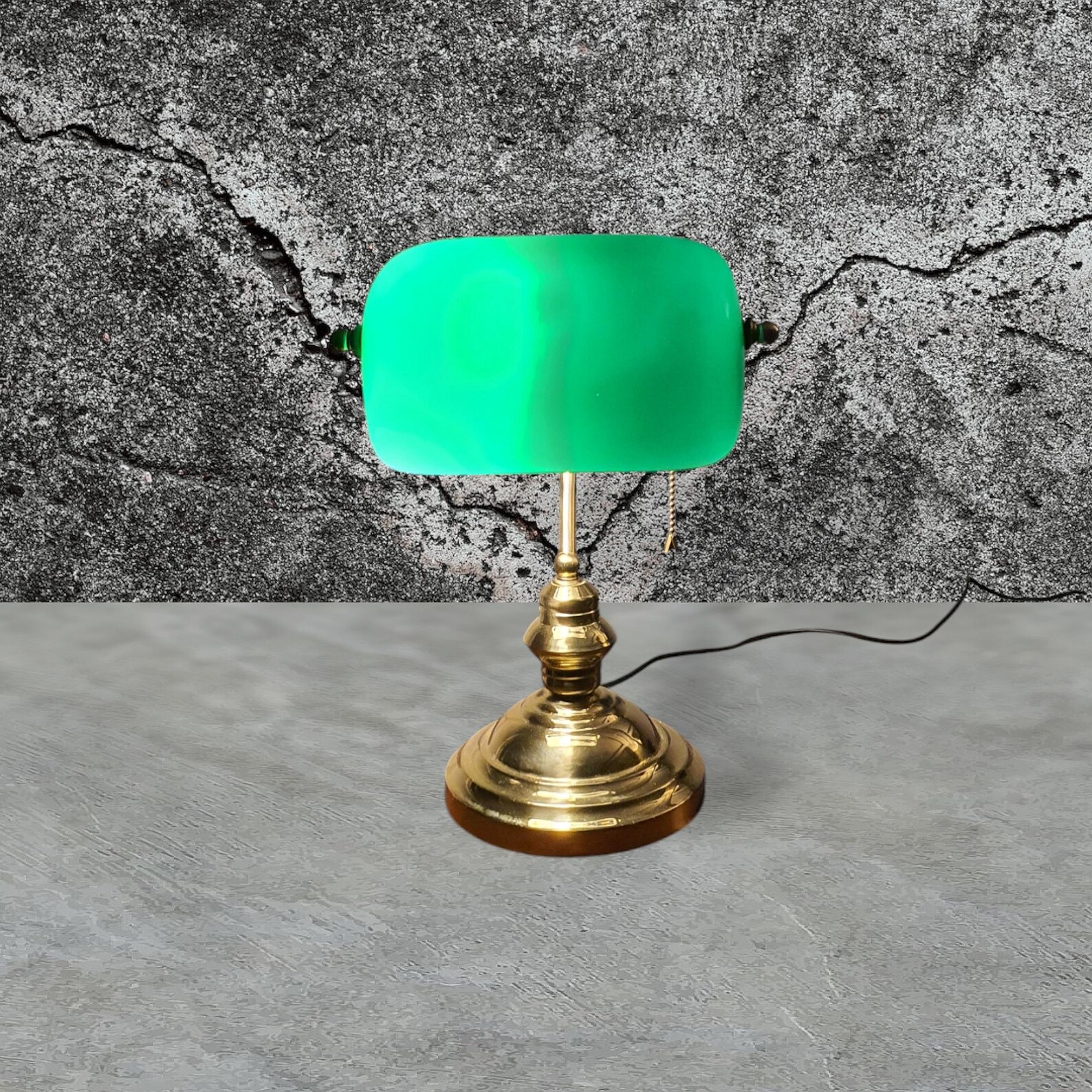 Vintage 1960s Brass Lawyer’s Lamp – Decorative Banker’s Lamp – Elegance ...