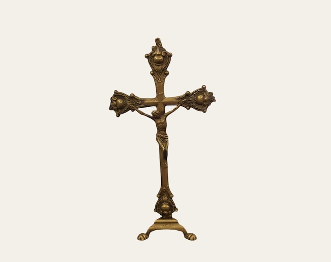 Antique Brass Holy Crucifix Wall Decor – Handmade Church Christ Altar ...