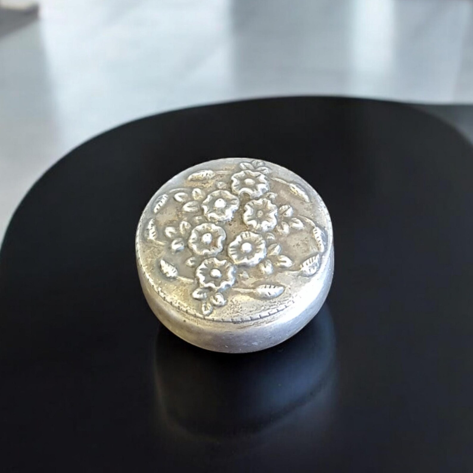 Vintage Silver Pill Box With Floral Design – Sterling Silver 900 Pill ...
