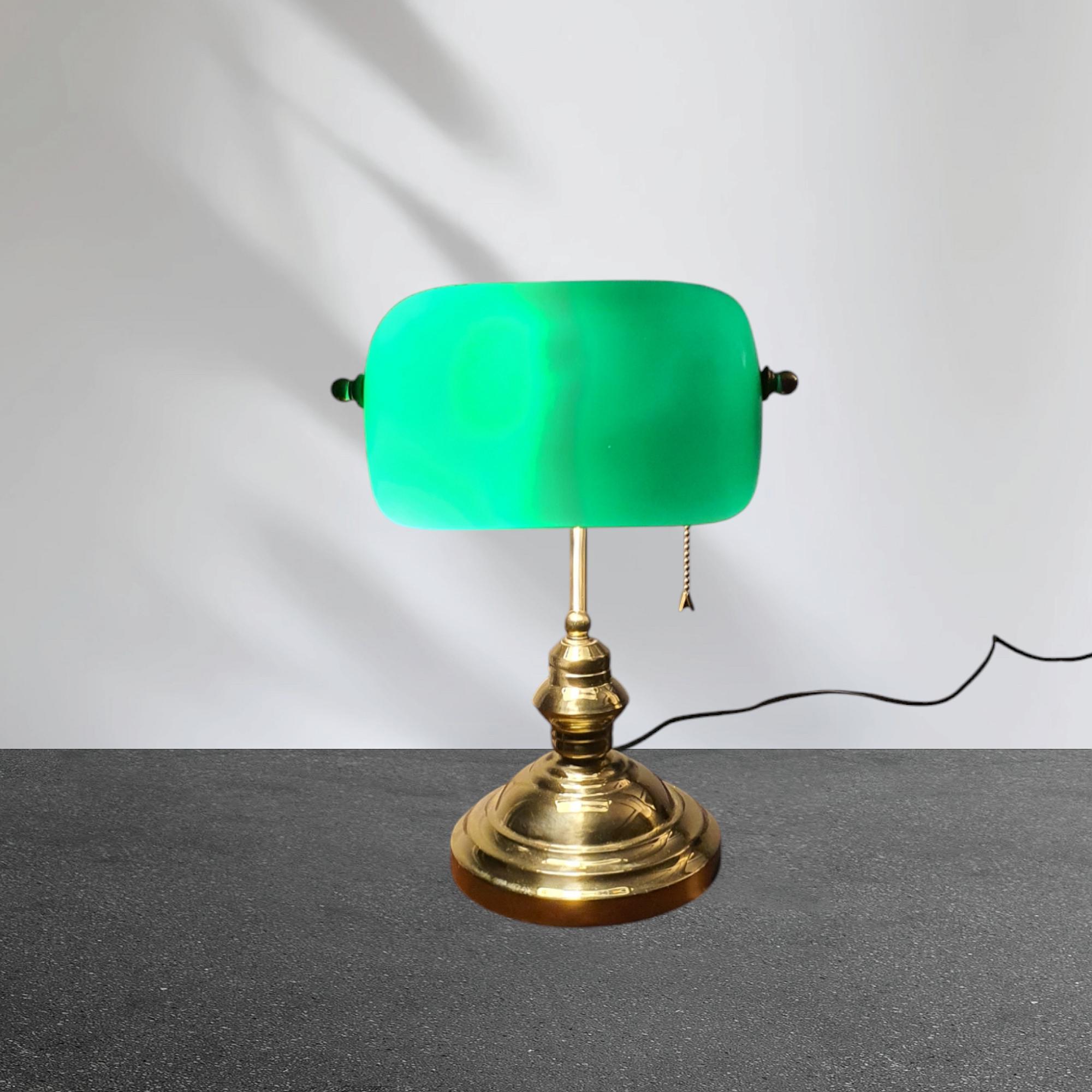 Vintage 1960s Brass Lawyer’s Lamp – Decorative Banker’s Lamp – Elegance ...