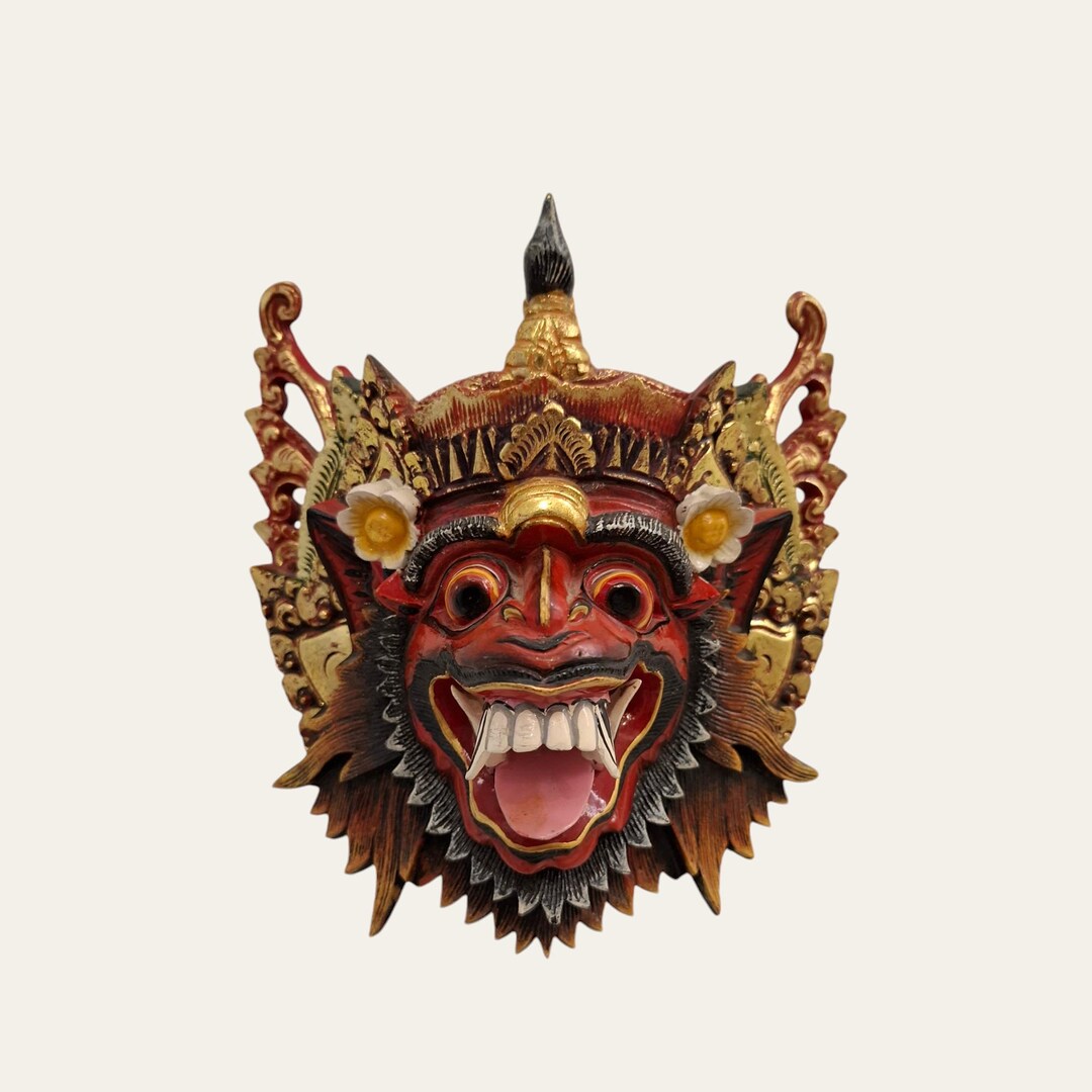 Hand Carved Balinese Hanuman Mask Wooden Mask Wall Decor Vintage ...