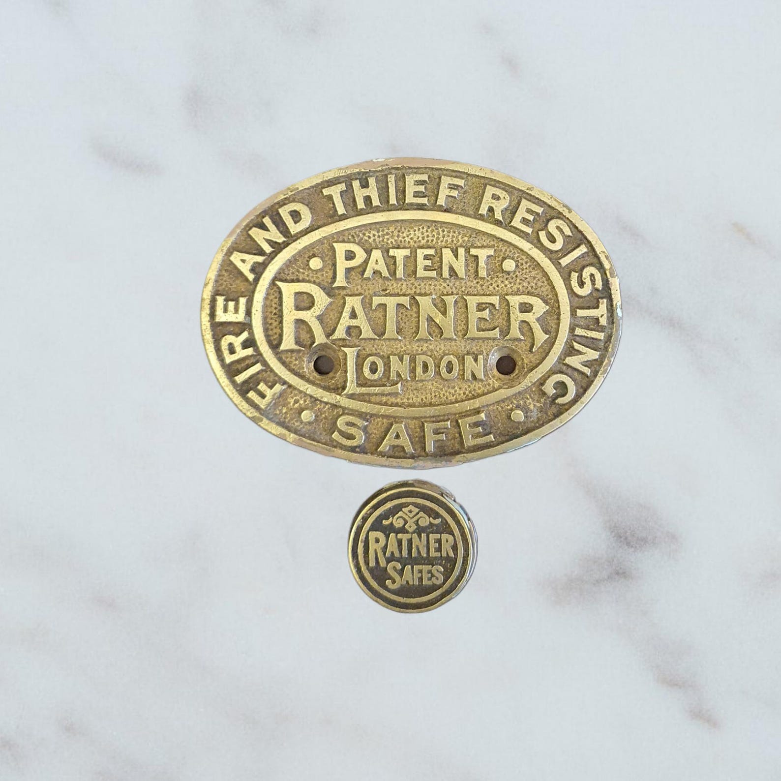 Antique Brass Plaque Thief Resisting – Ratner London Banker’s Safe ...