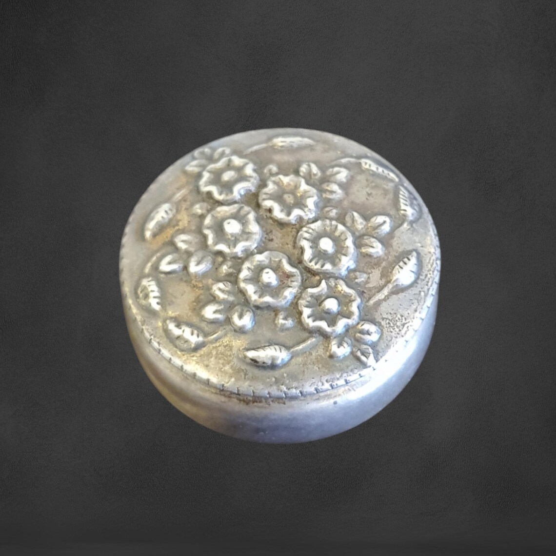 Vintage Silver Pill Box With Floral Design – Sterling Silver 900 Pill ...