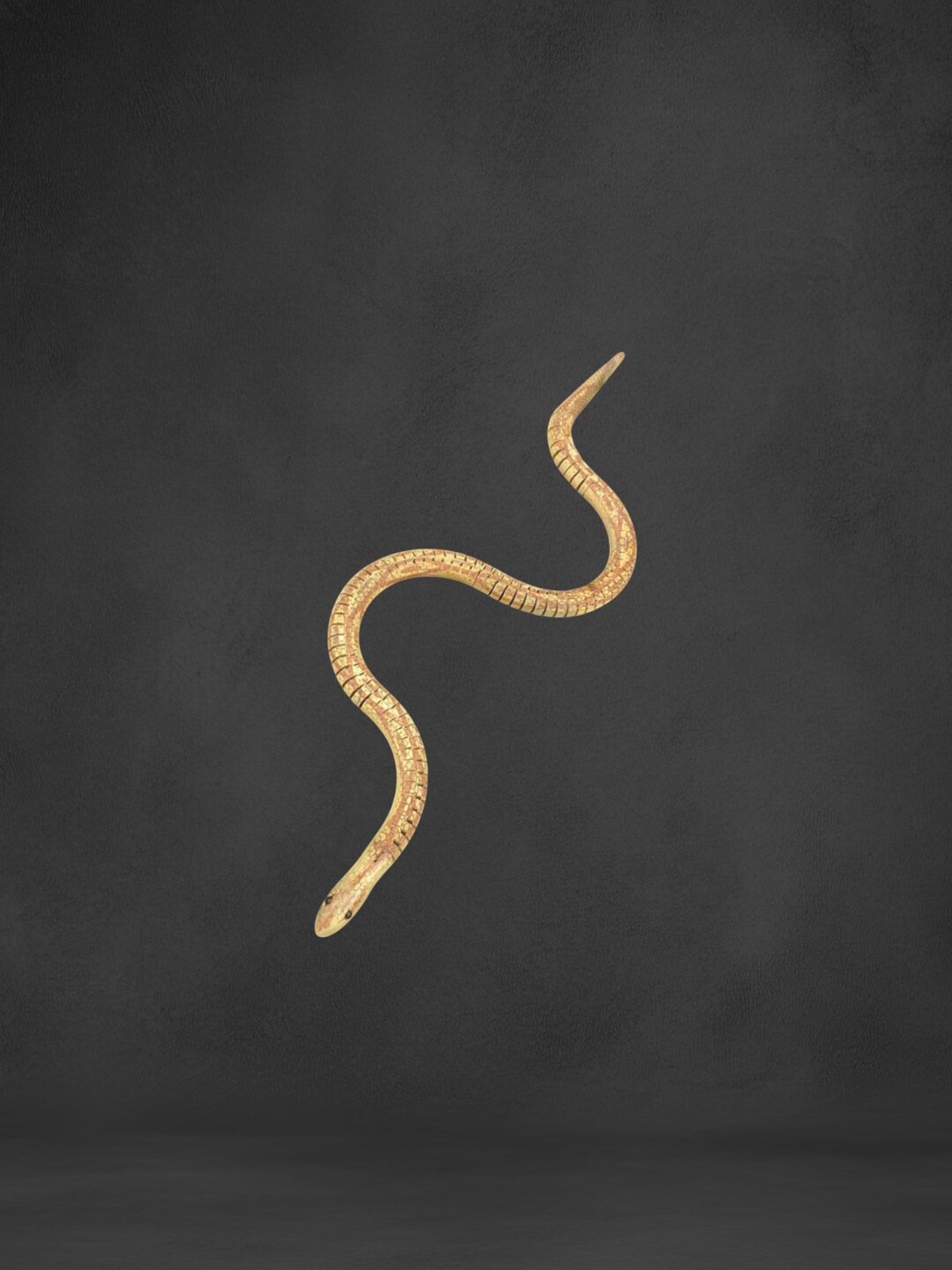 Handcrafted Wooden Snake Figurine Flexible Long Snake Toy Vintage Wood ...