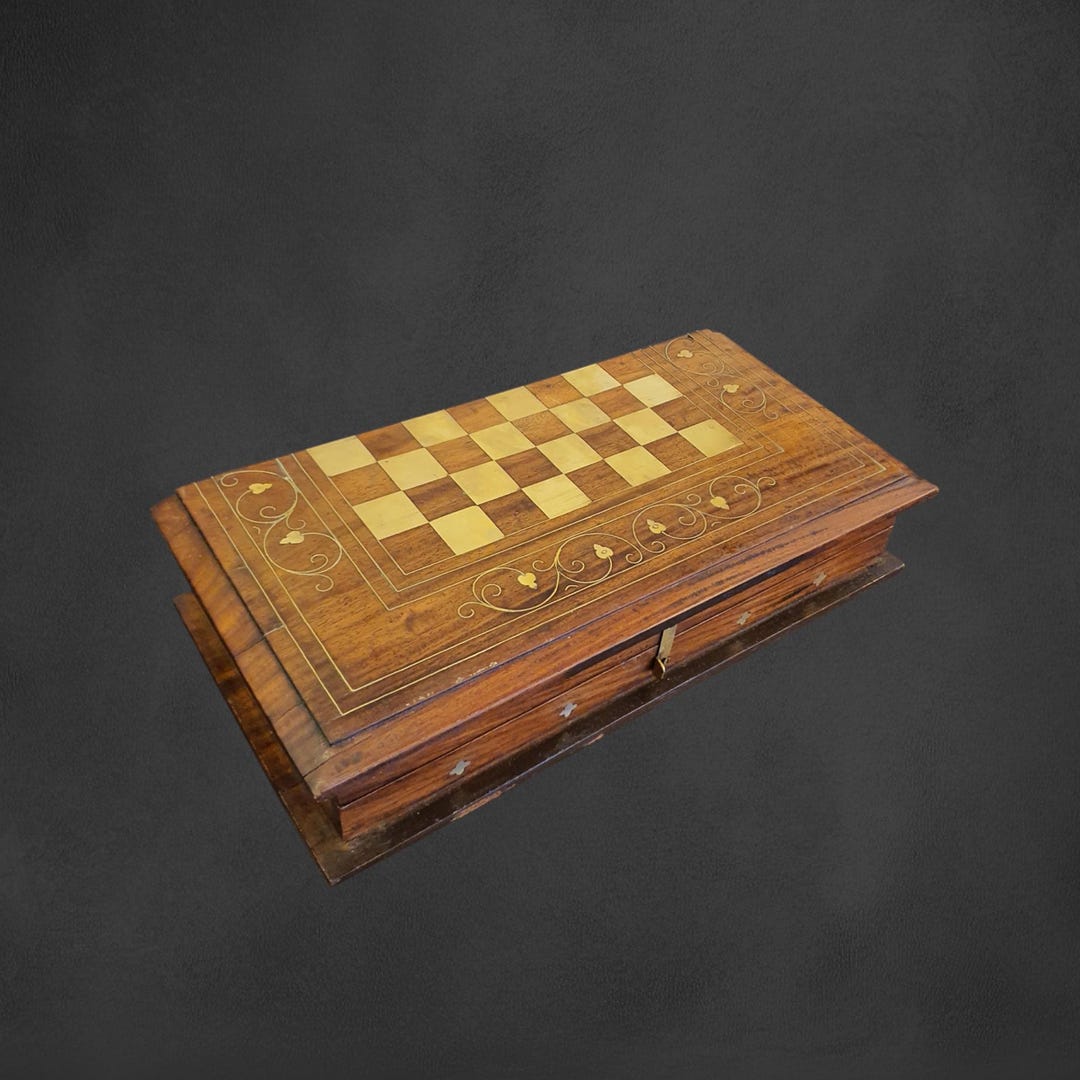 Handmade Wooden Backgammon With Brass Embroidered Unique Wooden Game ...