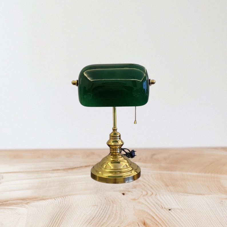 Vintage 1960s Brass Lawyer’s Lamp – Decorative Banker’s Lamp – Elegance ...