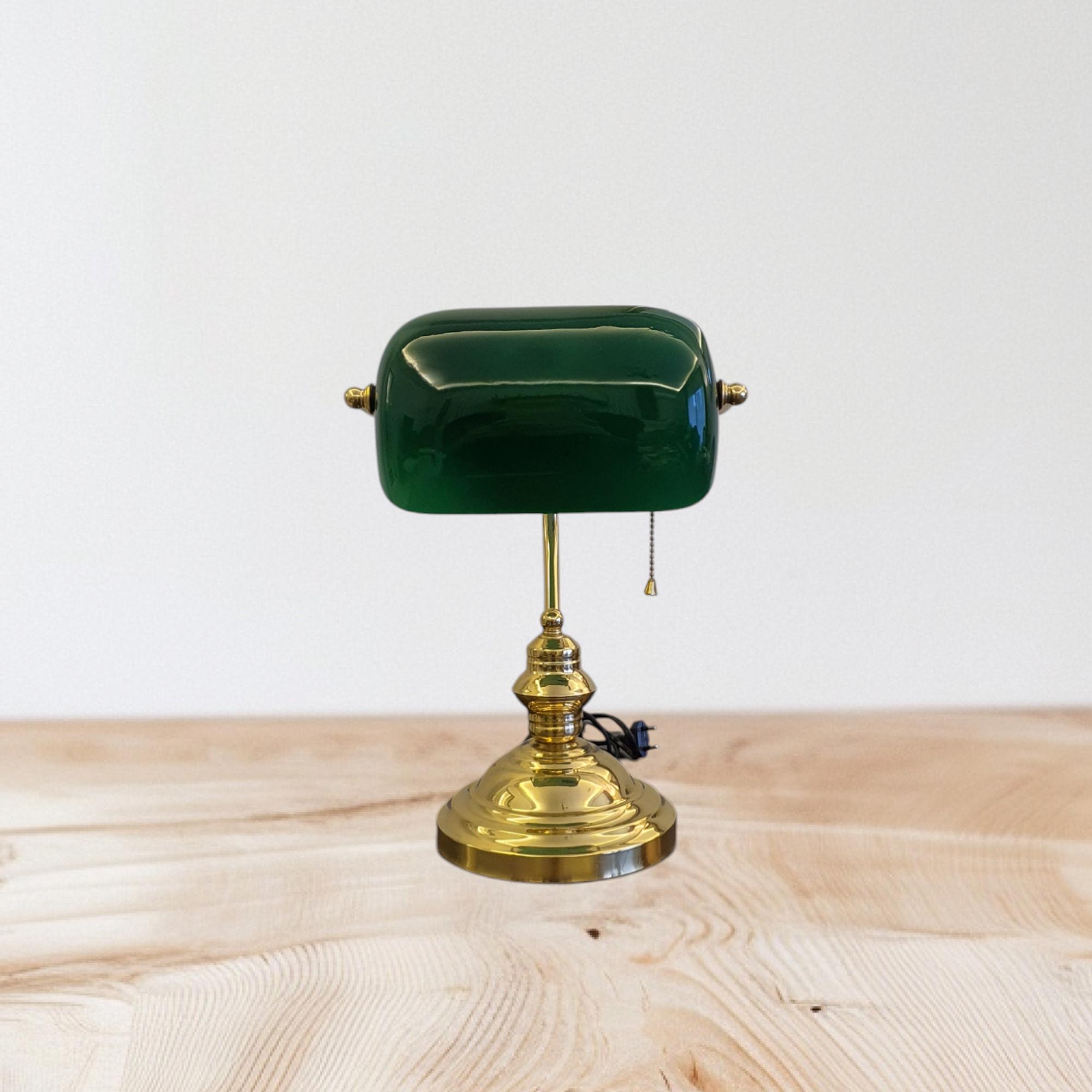 Vintage 1960s Brass Lawyer’s Lamp – Decorative Banker’s Lamp – Elegance ...