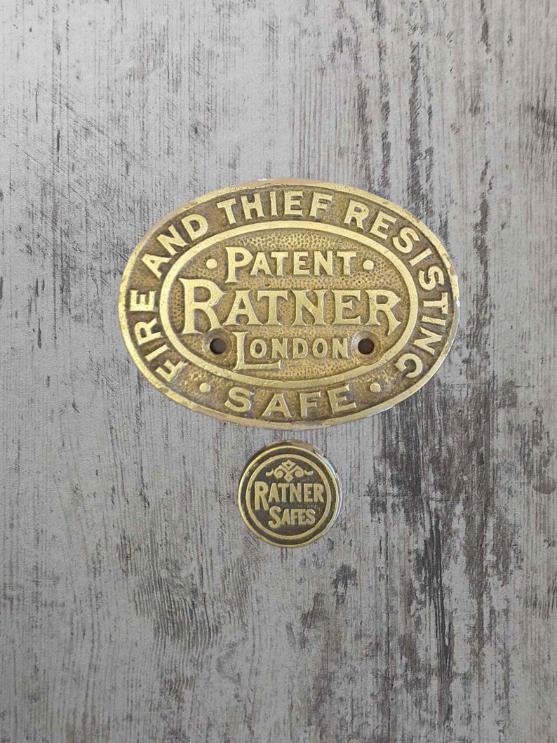 Antique Brass Plaque Thief Resisting – Ratner London Banker’s Safe ...