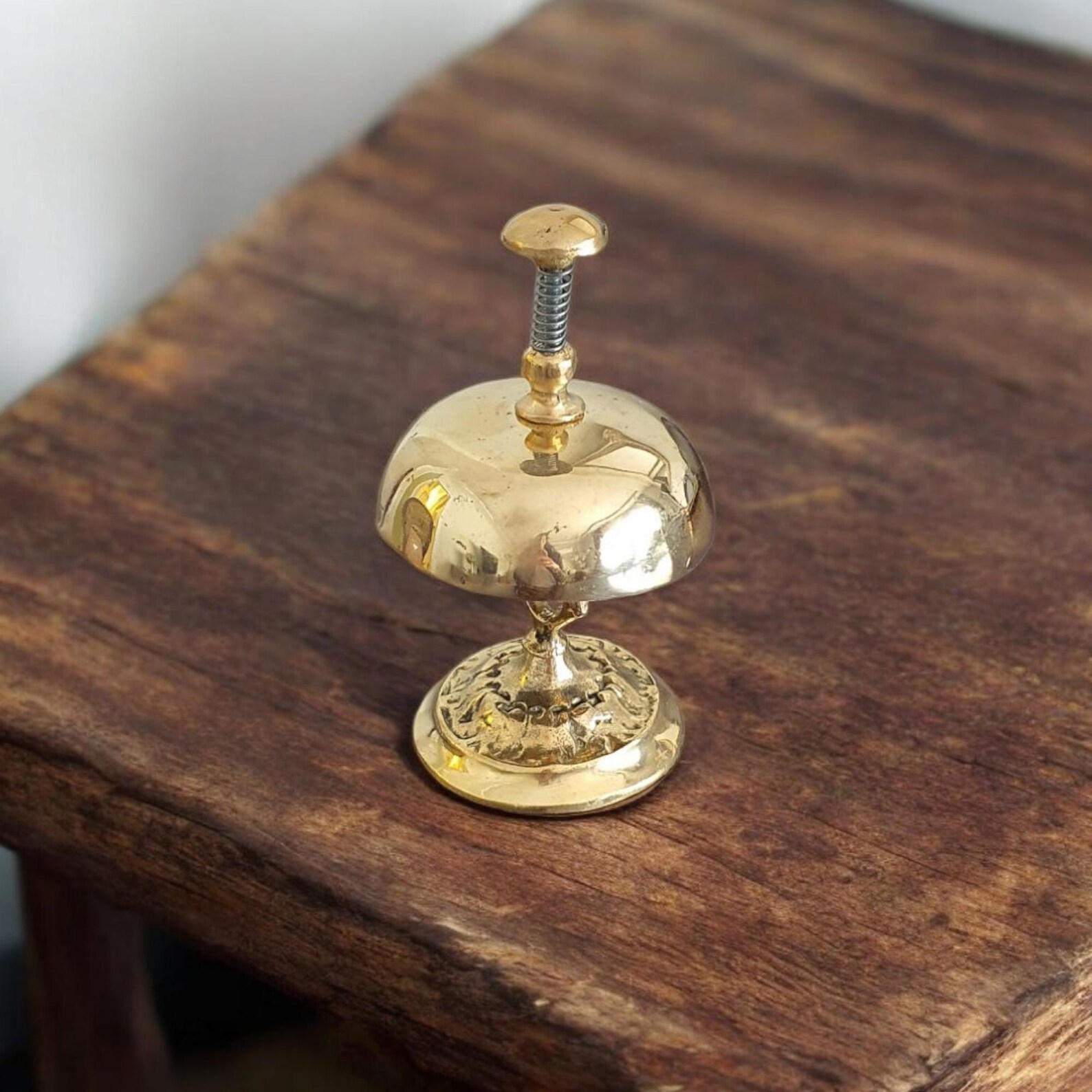 Vintage Brass Reception Bell - Hotel Bell - Dinner Bell - Collectible ...