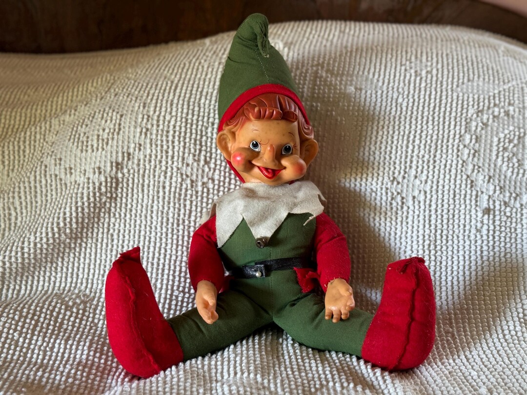 Big Booted Christmas Elf Plushie With Rubber Face - Etsy