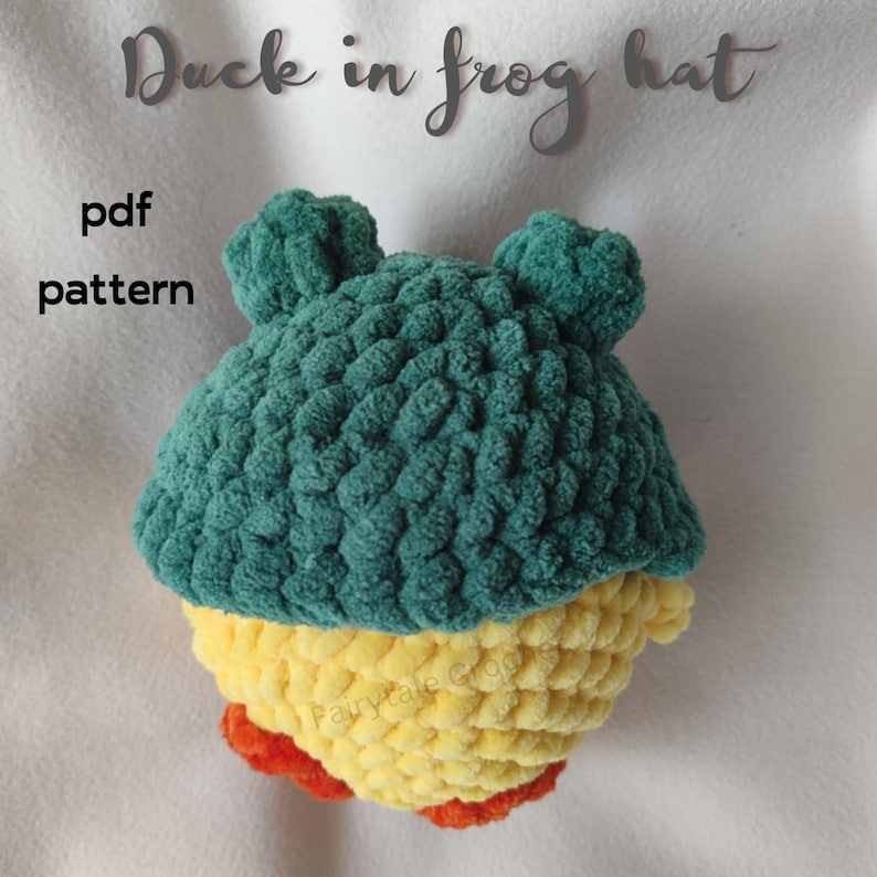 Duck With Frog Hat Crochet Pattern, Easy Crochet Pattern, Crochet ...