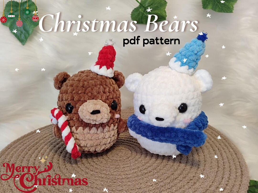 Christmas Bears Amigurumi Crochet Pattern, Easy No Sew (PDF Pattern) - Etsy