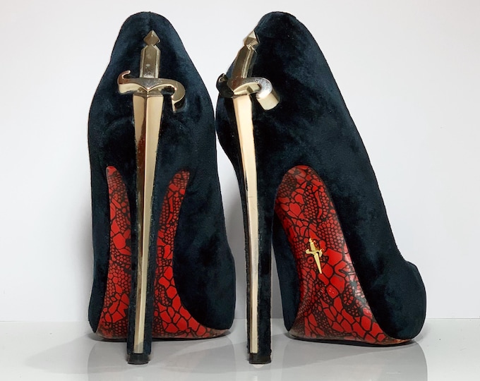 Vintage Cesare Paciotti Lady Blade High Heel Shoes, Heels, Boots Black ...