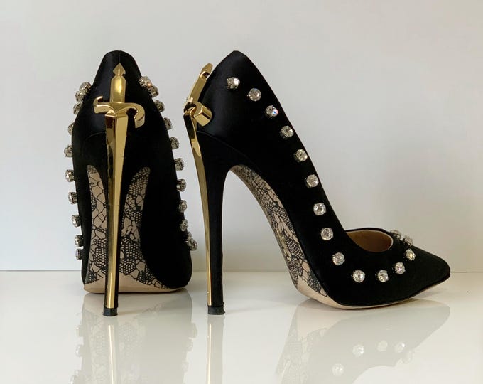 Vintage Cesare Paciotti Lady Blade High Heel Shoes, Heels, Boots Black ...