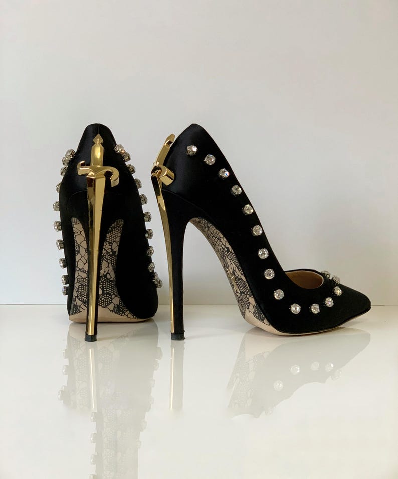 Vintage Cesare Paciotti Lady Blade High Heel Shoes, Heels, Boots Black ...