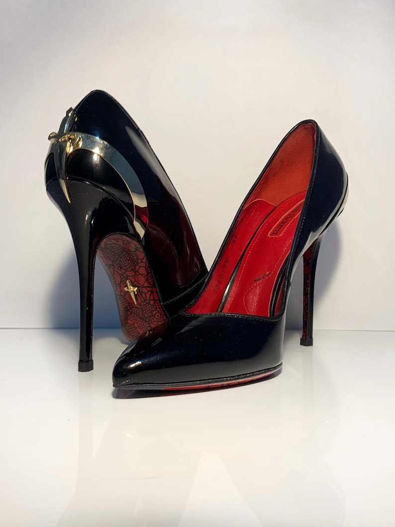Vintage Italian Cesare Paciotti Lady Blade High Heels Shoes, Black ...