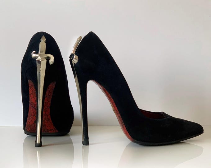 Vintage Cesare Paciotti Lady Blade High Heel Shoes, Heels, Boots Black ...