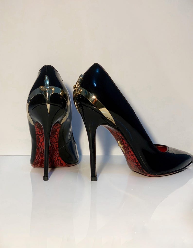 Vintage Italian Cesare Paciotti Lady Blade High Heels Shoes, Black ...