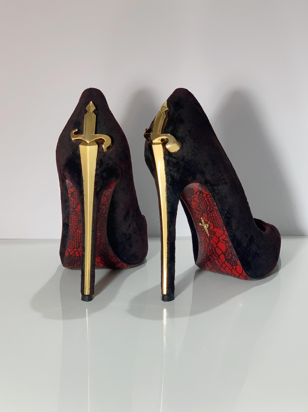 Vintage Cesare Paciotti Lady Blade high heel shoes, heels, boots black ...