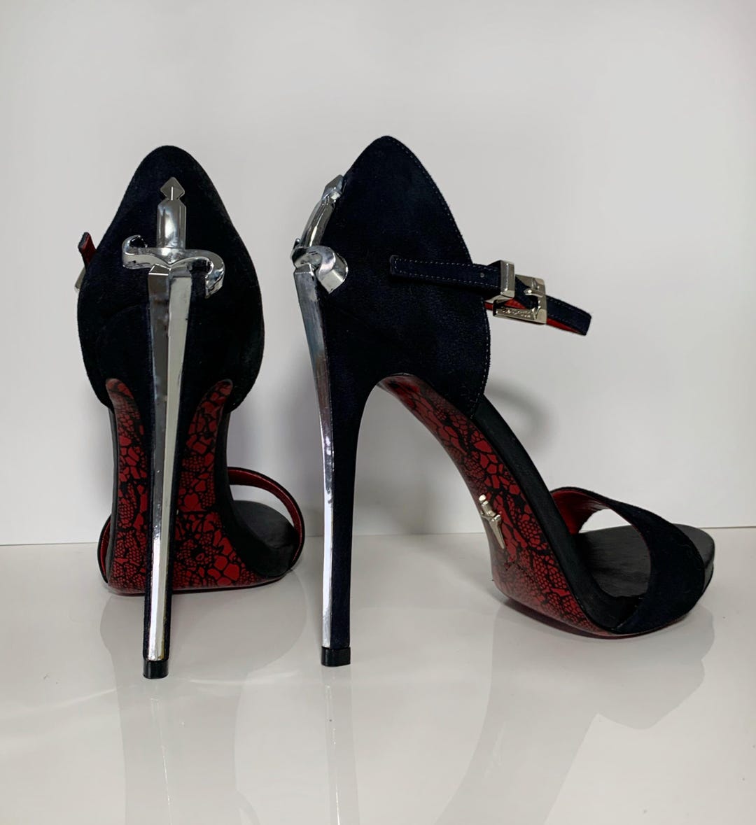 Vintage Italian Cesare Paciotti Lady Blade High Heels Shoes, Black ...
