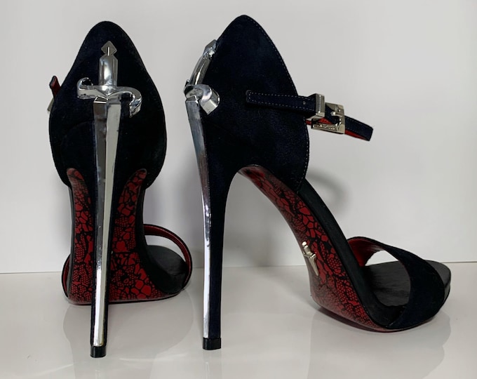 Vintage Italian Cesare Paciotti Lady Blade High Heels Shoes, Black ...