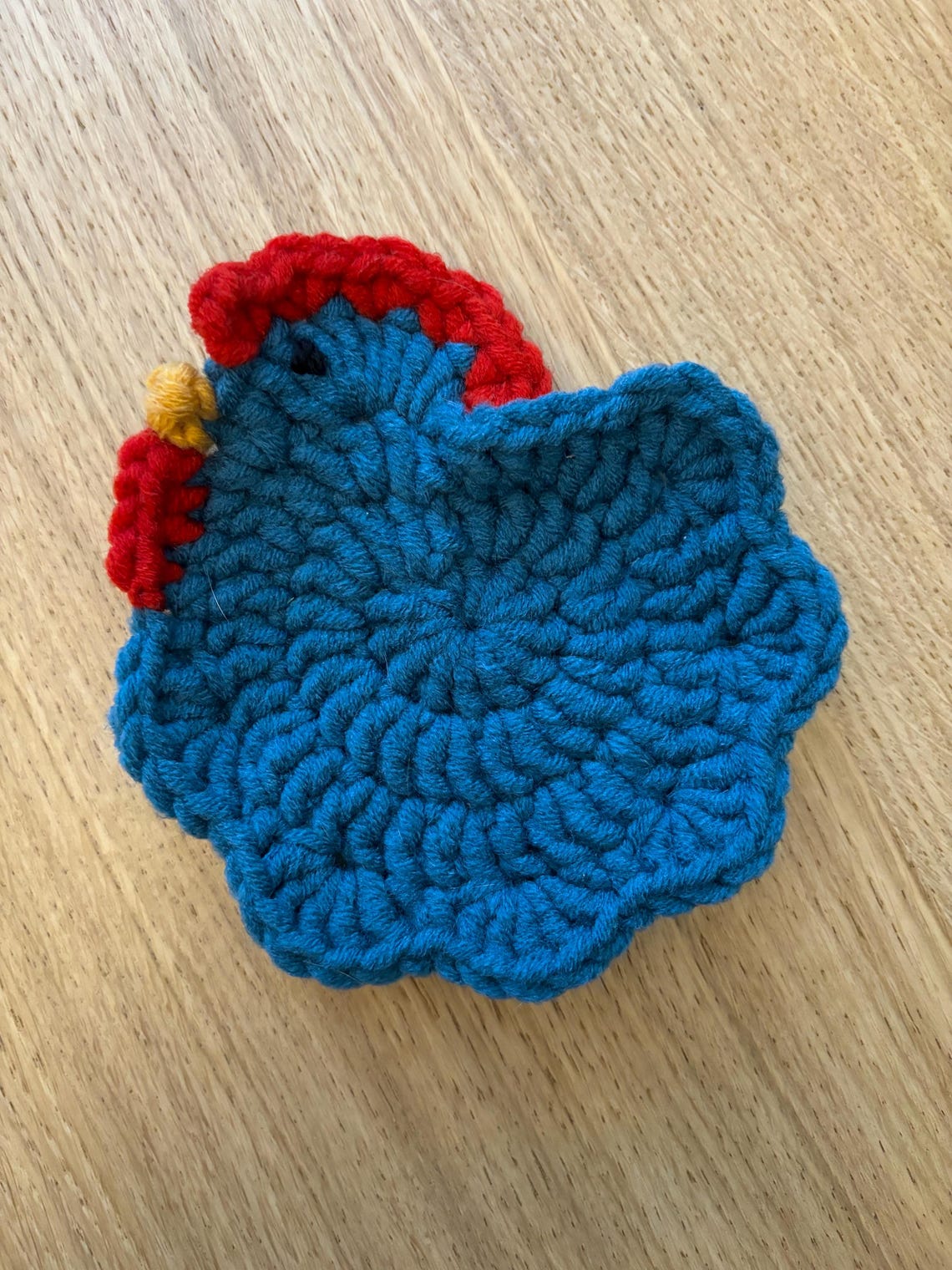 Set of 4 Chicken Coasters, Handmade Crochet - Etsy