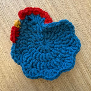 Set of 4 Chicken Coasters, Handmade Crochet - Etsy