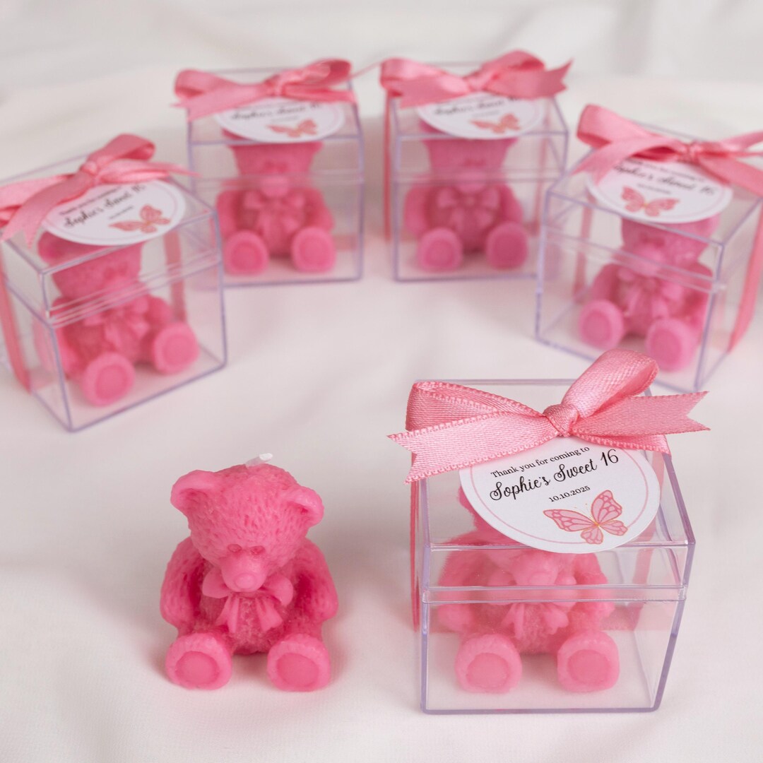 Personalized Quinceañera Sweet Sixteen Teddy Bear Candle Favors, Mis ...
