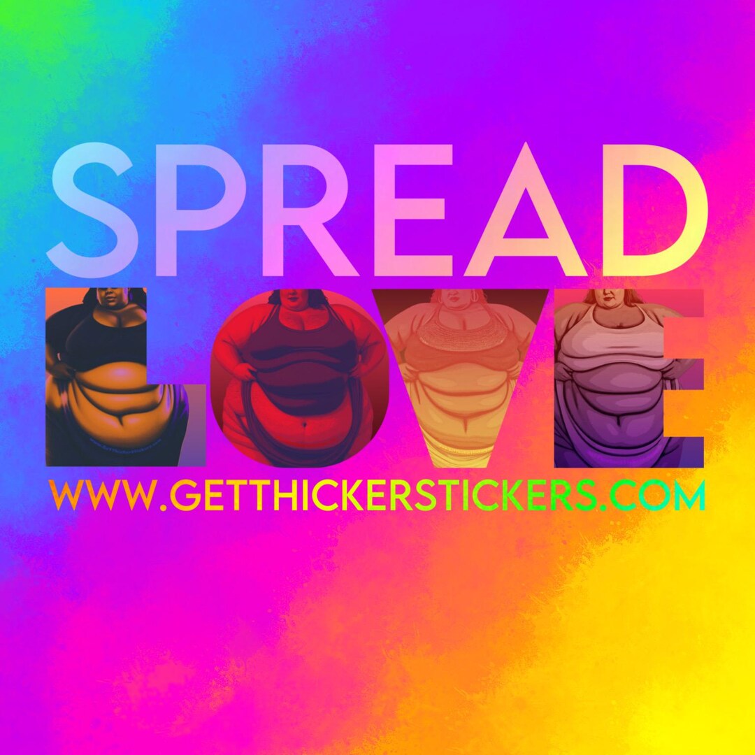 Spread LOVE Sticker Celebrating Curves & Diversity Bold Body Positivity ...