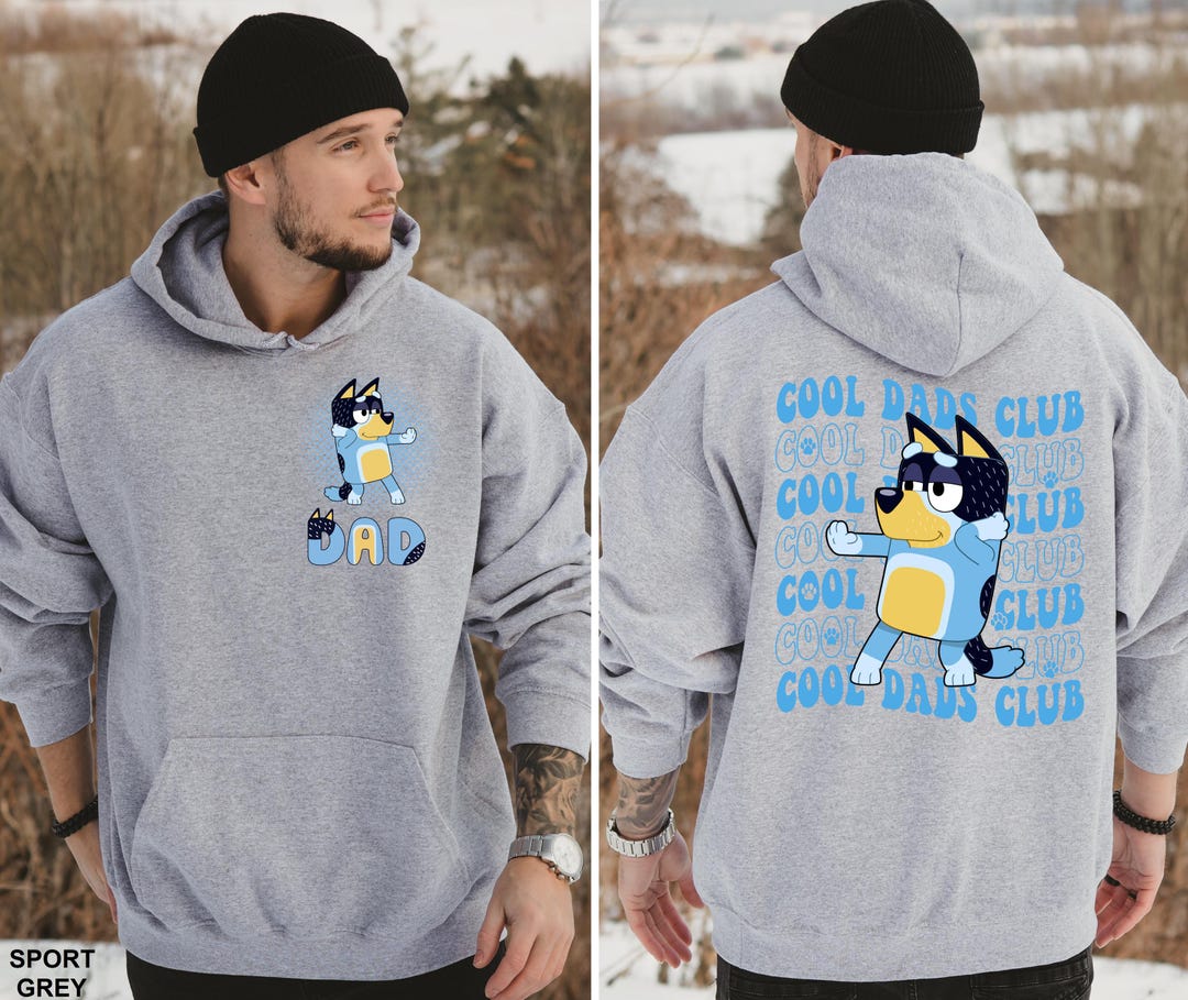 Bluey Bandit Heeler Hoodie, Cool Dads Club Sweatshirt, Bandit Cool Dad ...