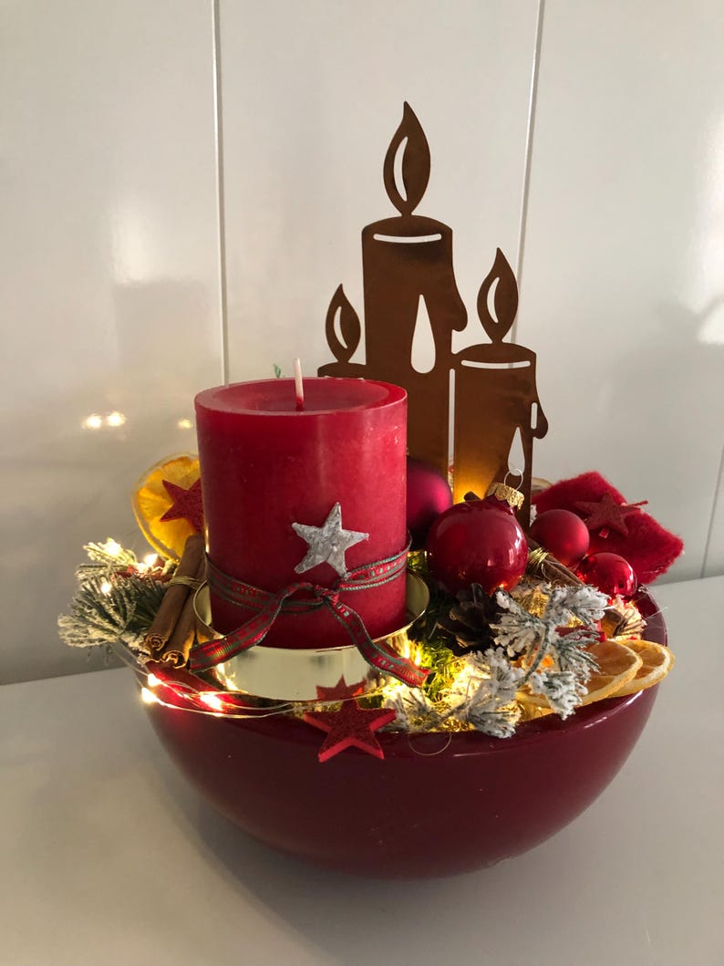 28 X 28 Cm Advent Wreath With LED Fairy Lights + Timer, Christmas ...