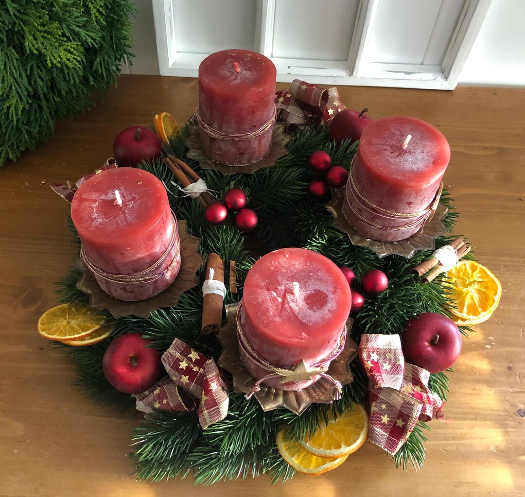 Advent Wreath Red Advent Wreath Advent Wreath Rustic Advent ...