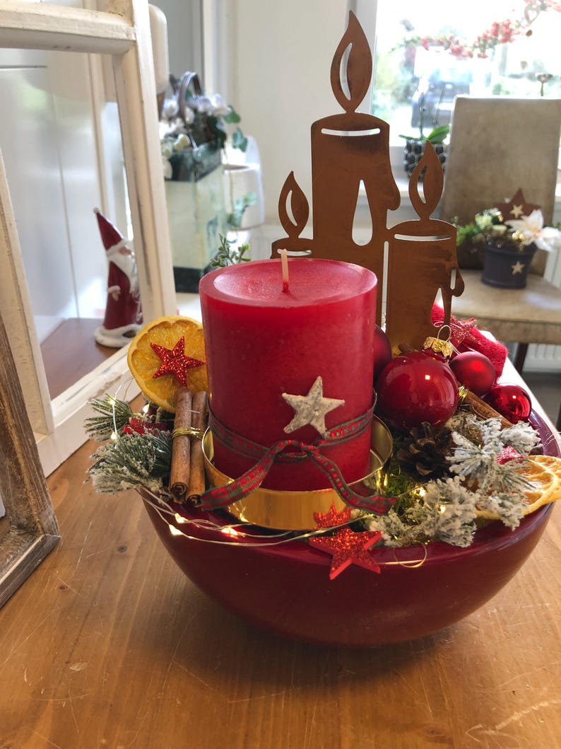 28 X 28 Cm Advent Wreath With LED Fairy Lights + Timer, Christmas ...