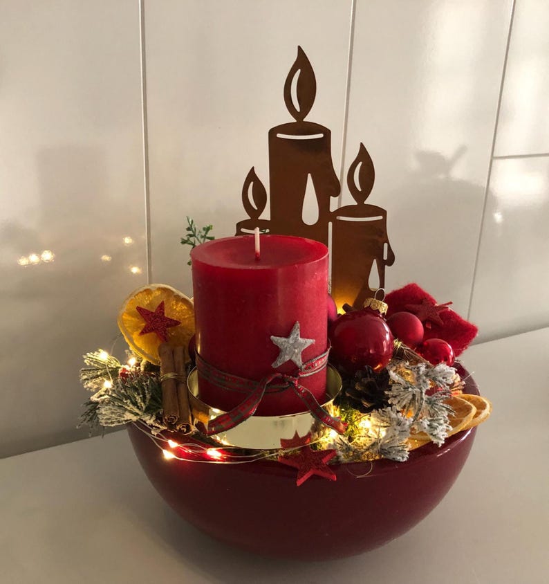 28 X 28 Cm Advent Wreath With LED Fairy Lights + Timer, Christmas ...