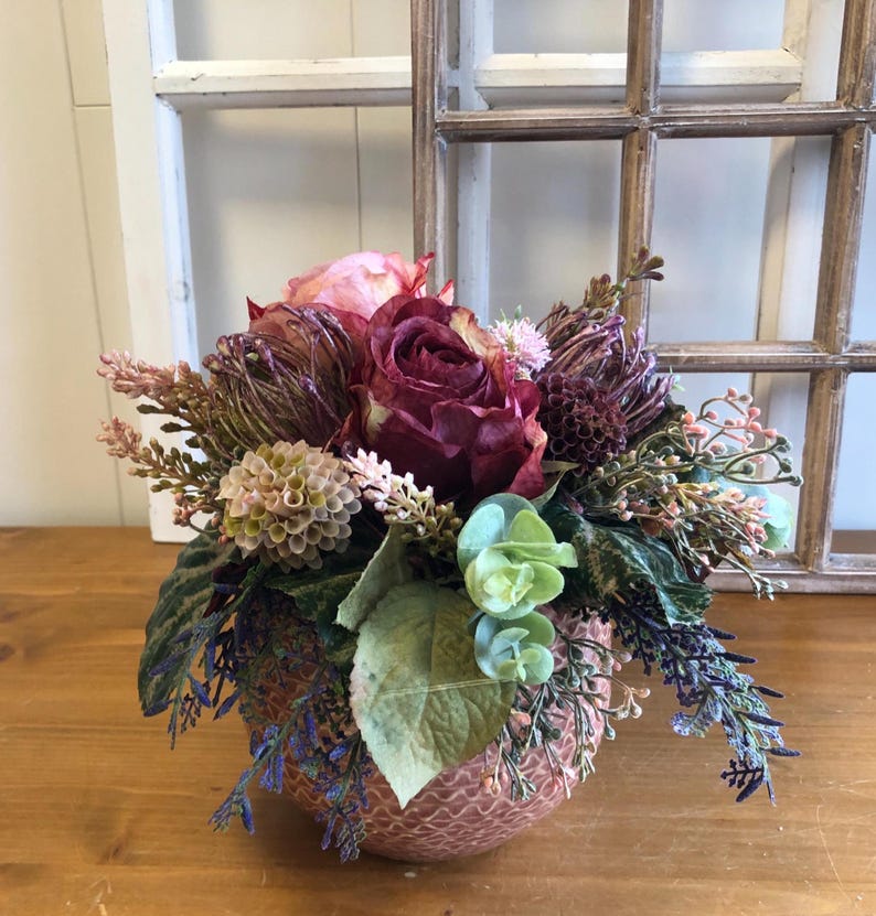 Blumengesteck Tischgesteck Arrangement Vintage/Shabby Rosen Kunst und ...
