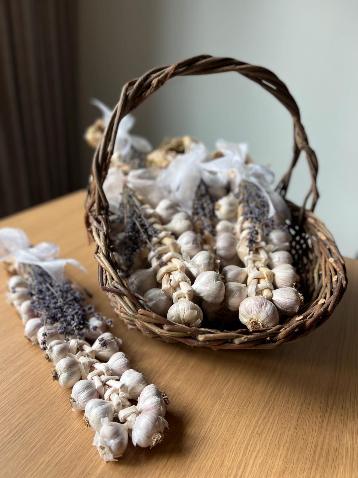 PRE-ORDER Garlic Braid, With Lavender, Home Decor, Fall Decor, Gift ...