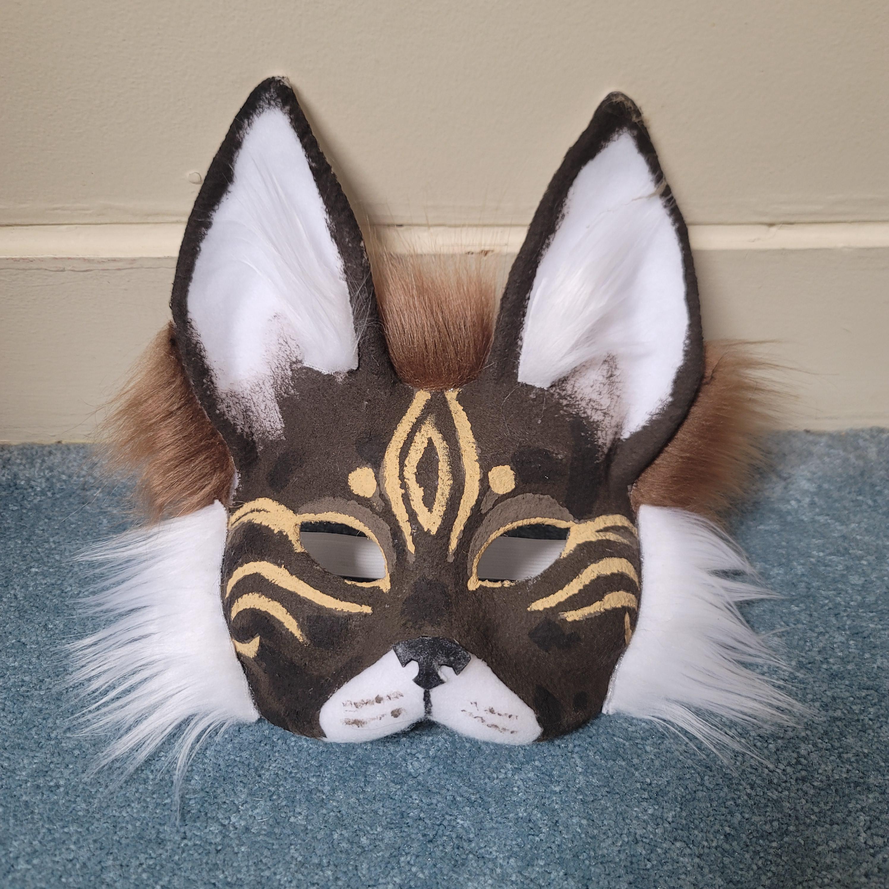 Brown Therian Cat Mask, Cosplay Mask - Etsy