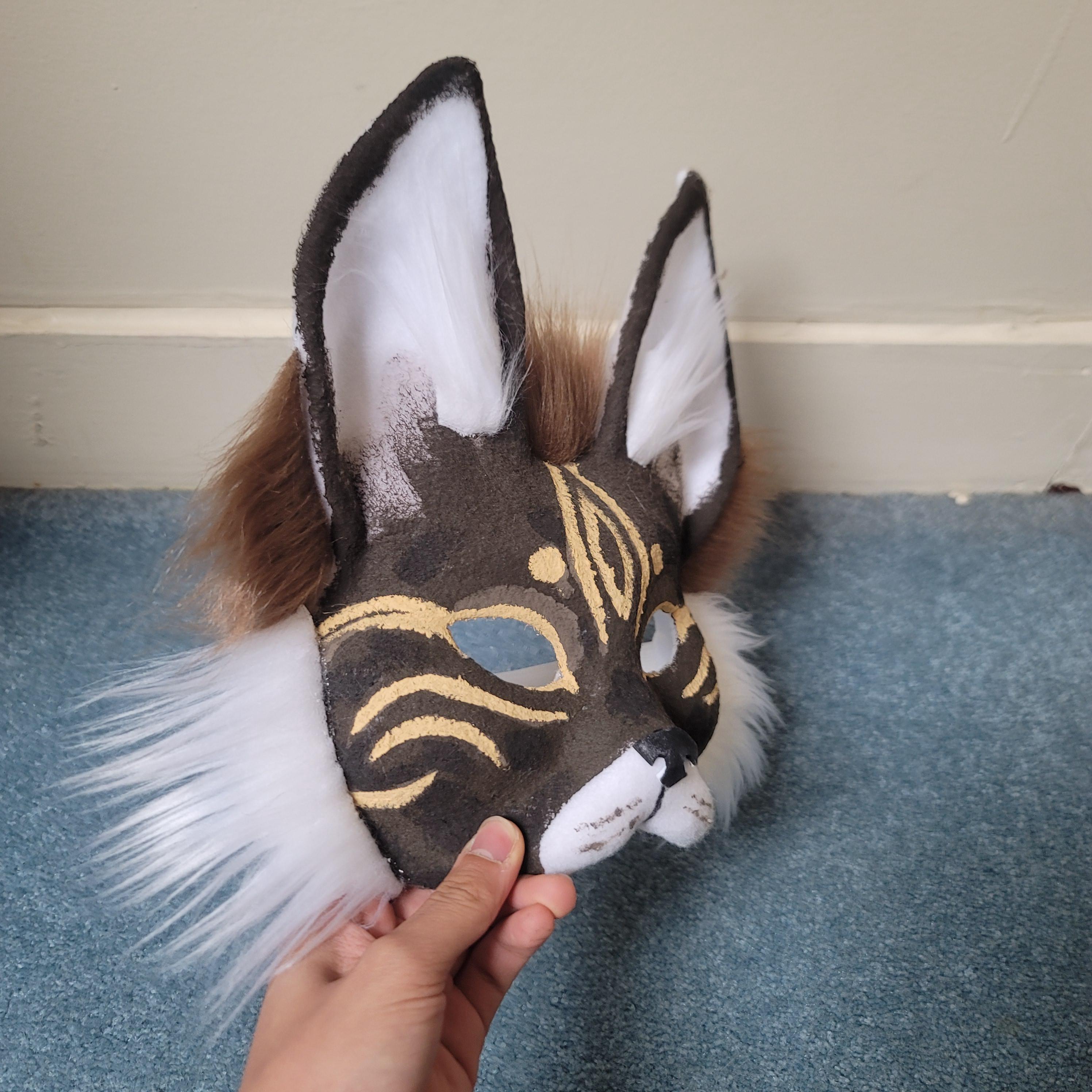Brown Therian Cat Mask, Cosplay Mask - Etsy