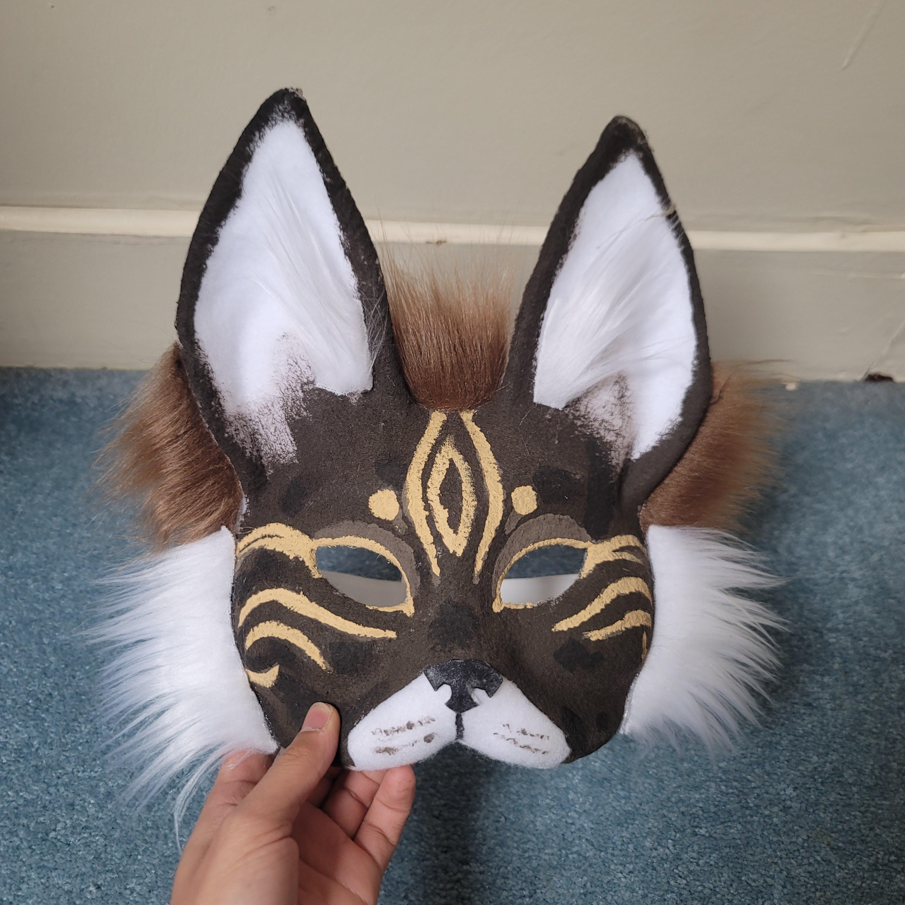 Brown Therian Cat Mask, Cosplay Mask - Etsy