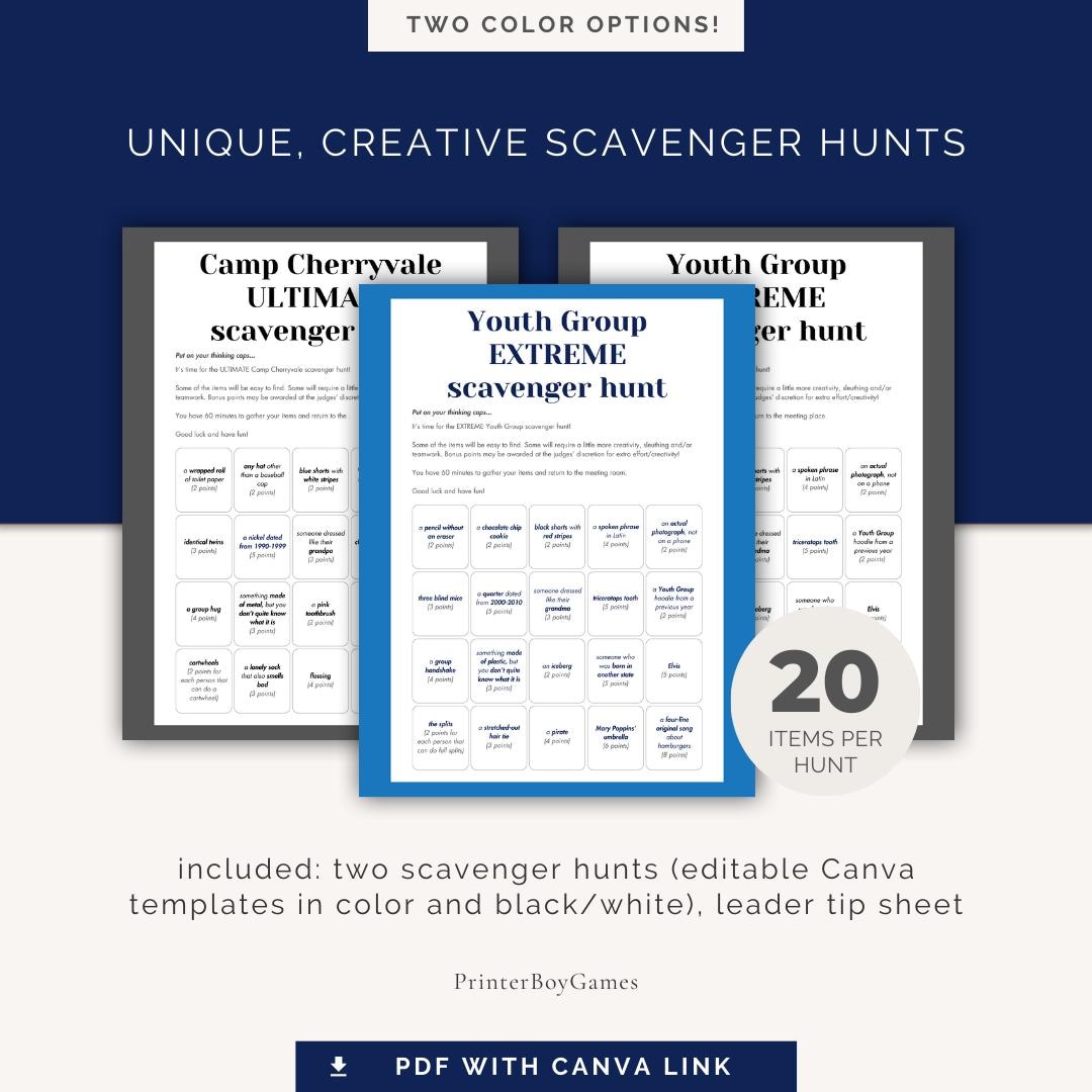 Ultimate Scavenger Hunt | Teens, Camp, Youth Group | Two Separate Hunts ...