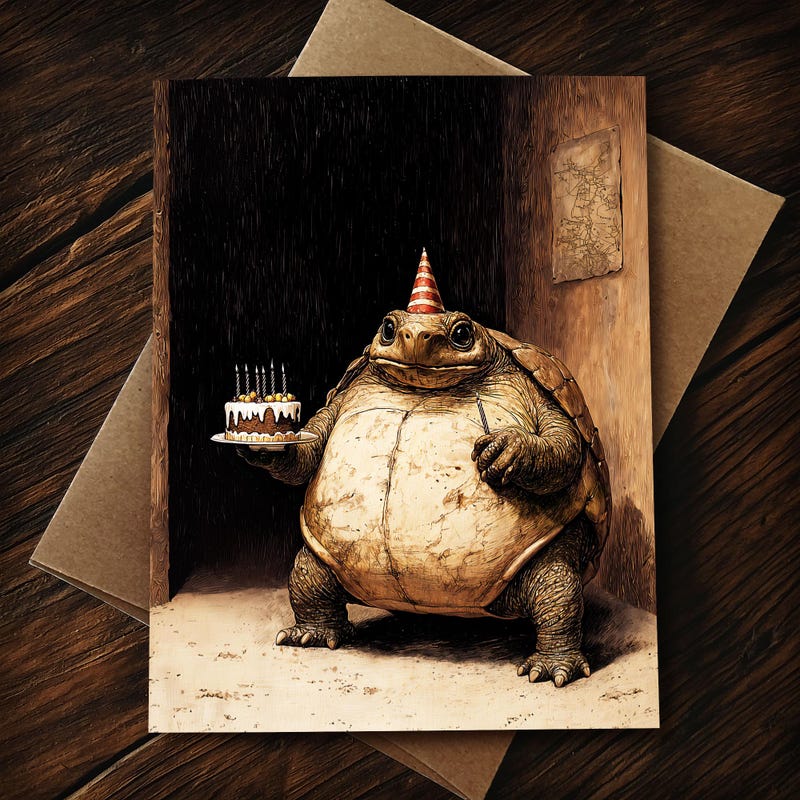 Turtle Birthday Card - Etsy