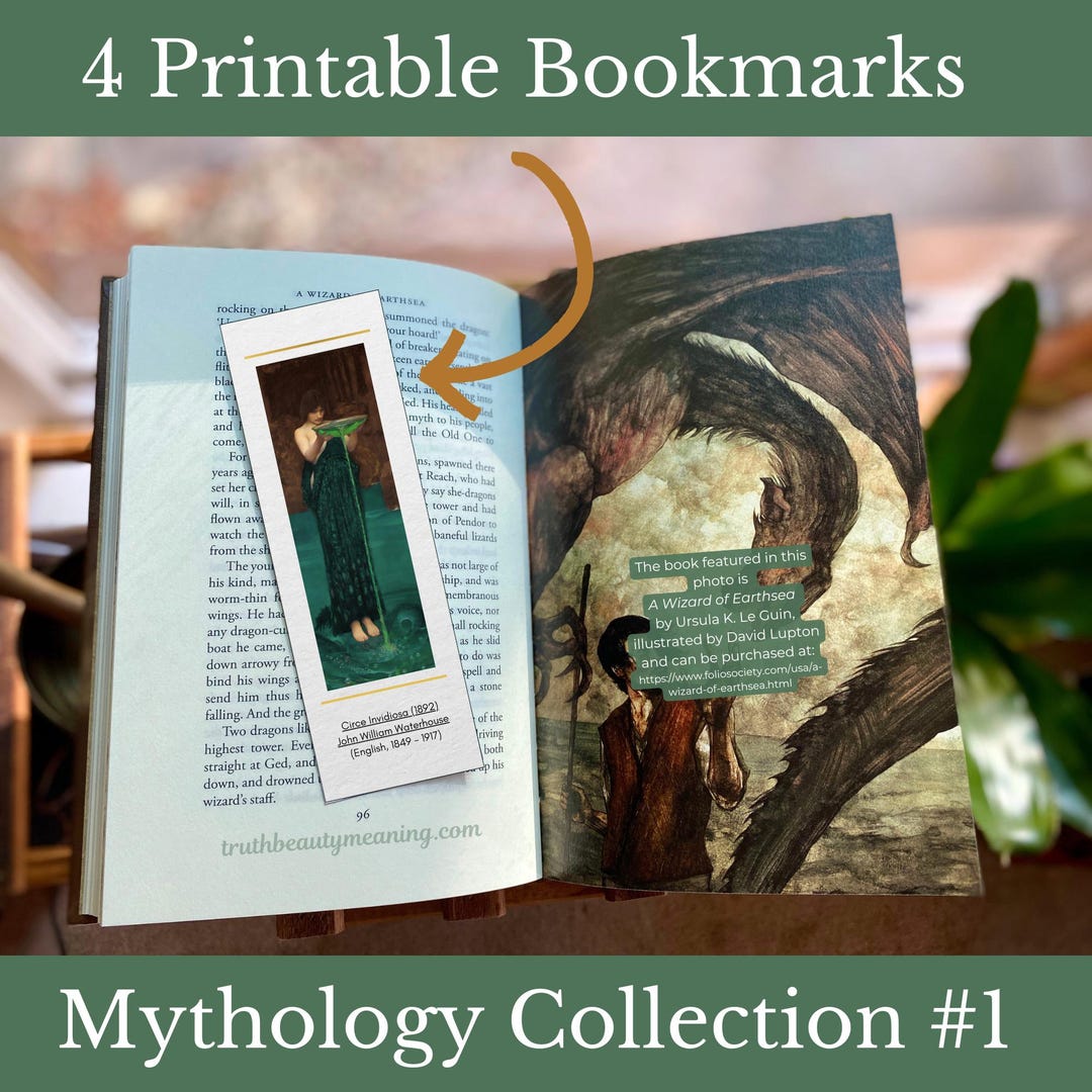 Mythology Bookmarks | 4 Printable Bookmarks | Digital Download | Book ...