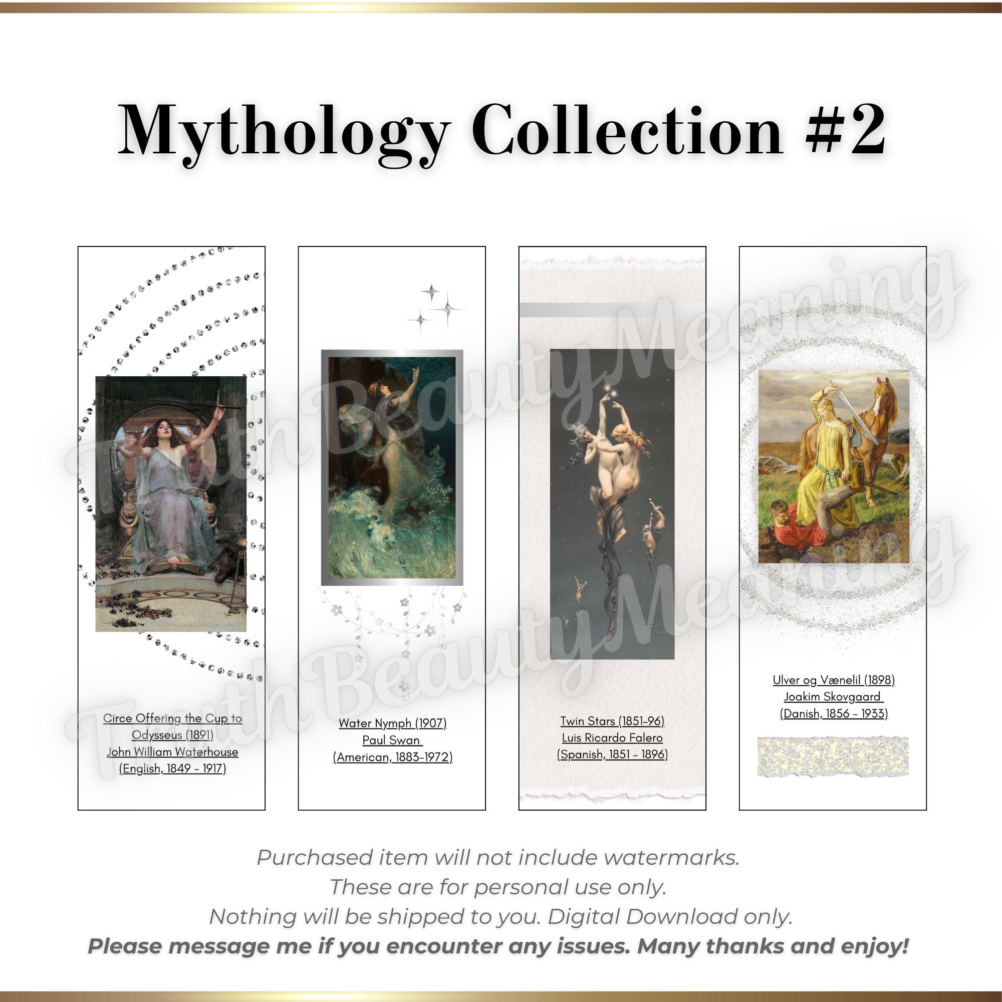 Mythology Bookmarks 4 Printable Bookmarks Digital Download Book Lover ...