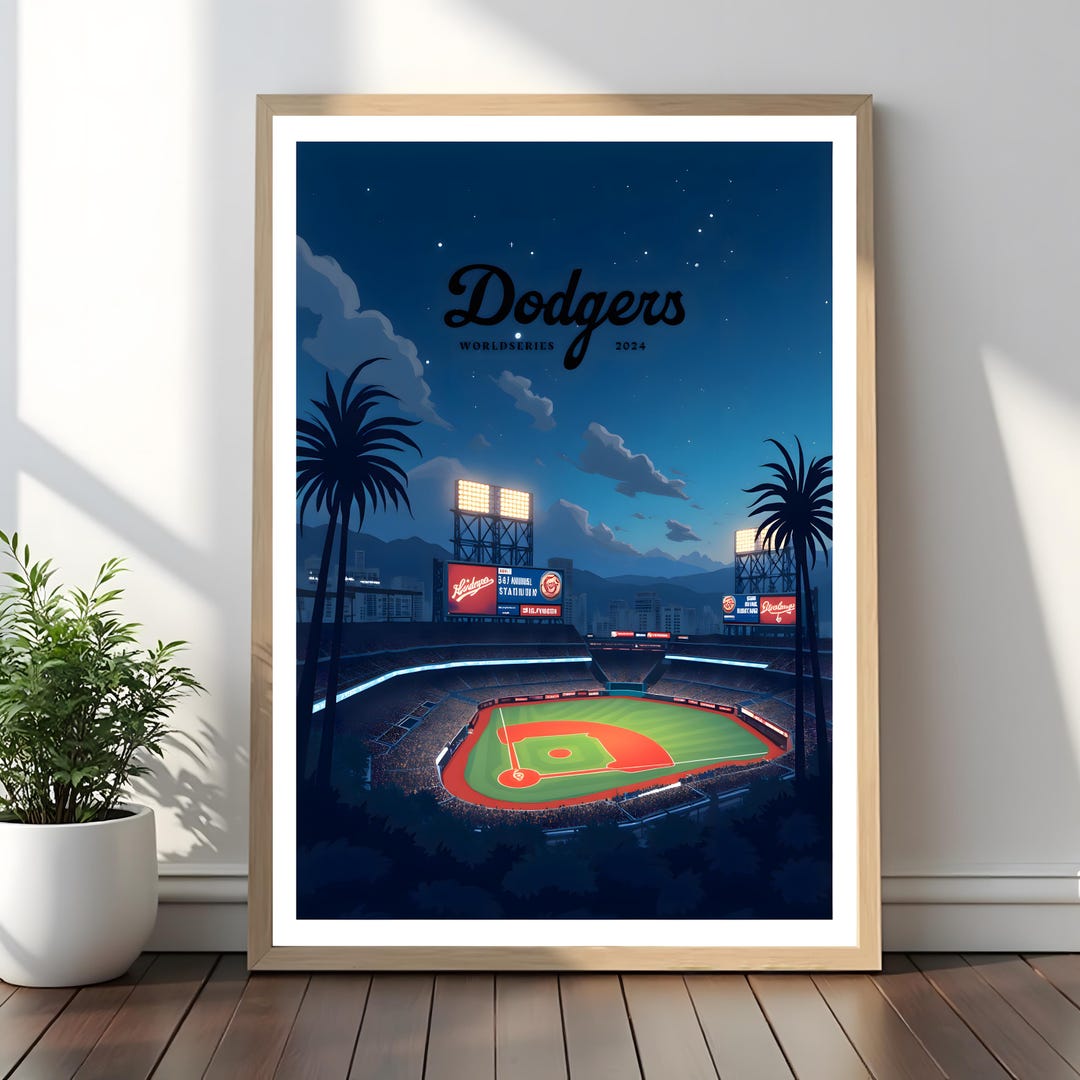 LA Dodgers Stadium Print, Los Angeles Dodger, Modern Baseball Poster ...